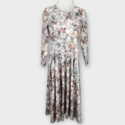 PERUVIAN CONNECTION Fall Floral Long Sleeve Pima Cotton Maxi Dress Size ...