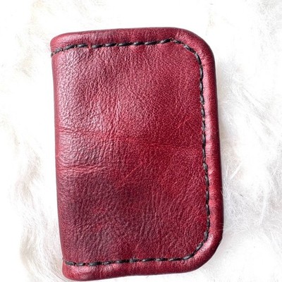 Rustic Leather Bifold Wallet for Men Minimalist card holder Handmade in ...