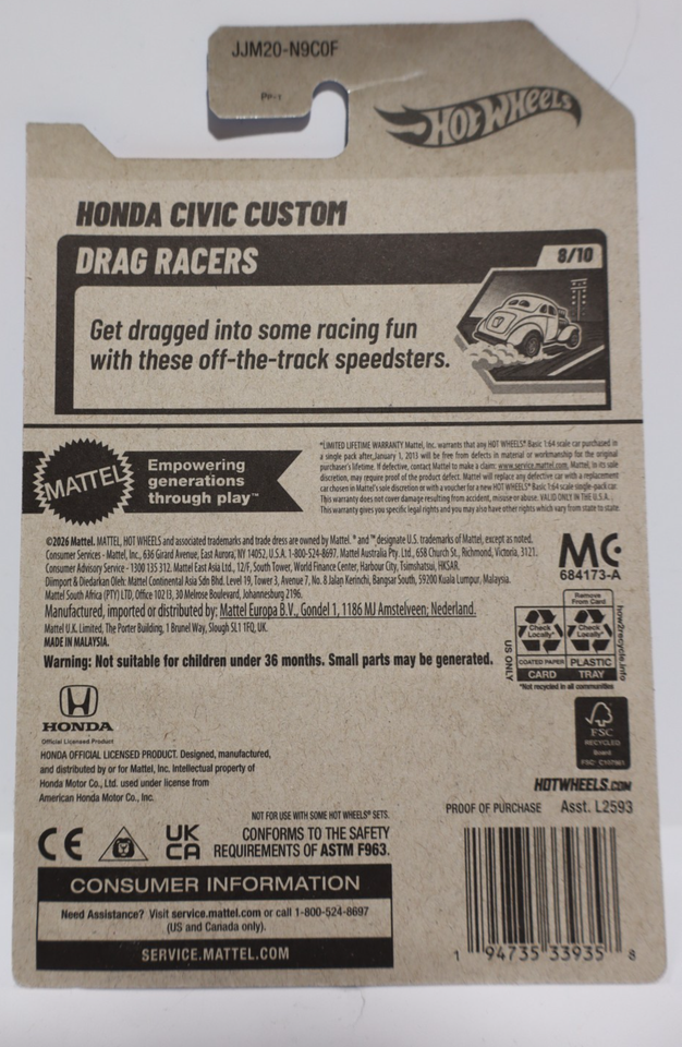 Hot Wheels 2026 Honda Civic Custom Super Treasure Hunt STH Case F 159/ ...