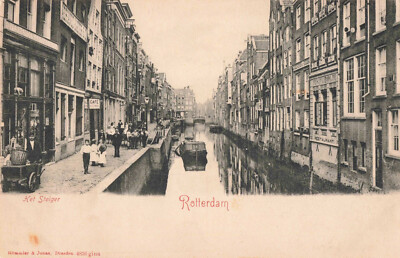 Postcard Rotterdam Het Steiger Canals Boats Netherlands RPPC Real Photo ...