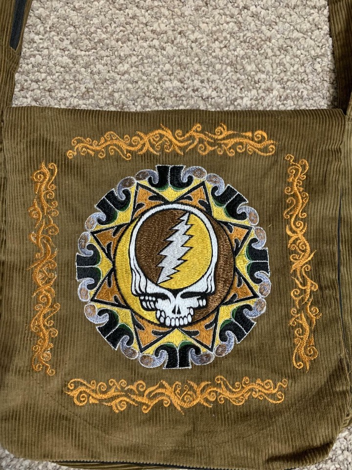 Grateful Dead shoulder bag - Grateful Dead corduroy stealie messenger ...
