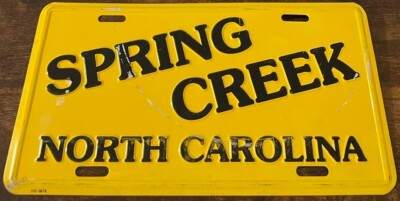 Spring Creek North Carolina Booster License Plate NC Asheville Madison ...