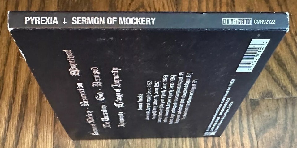 Pyrexia / SERMON OF MOCKERY [DIGIPAK] — 15-track 2015 single CD ...
