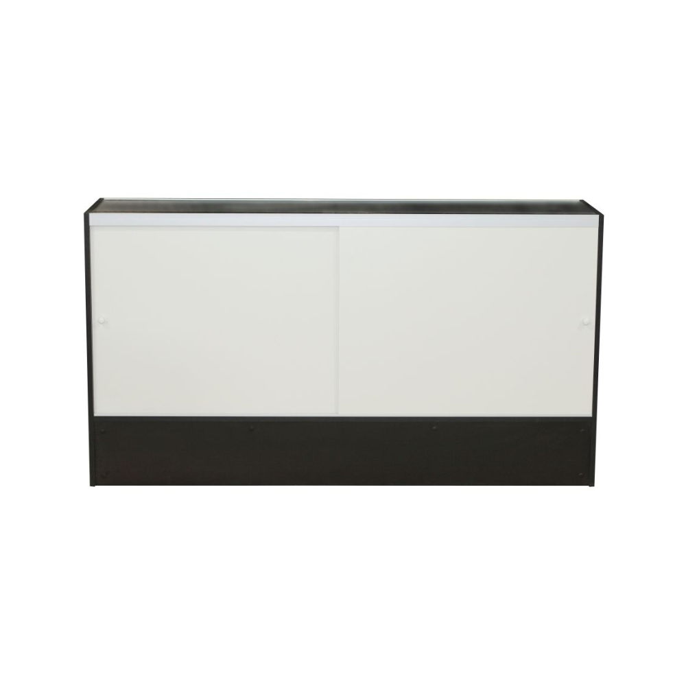 Black Wood Full Vision 70 Inch Glass Display Showcase with Adjustable ...