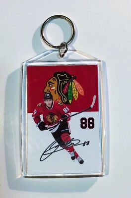 NHL Home Made Hockey Player Key Chain Patrick Kane 2 sided with number ...