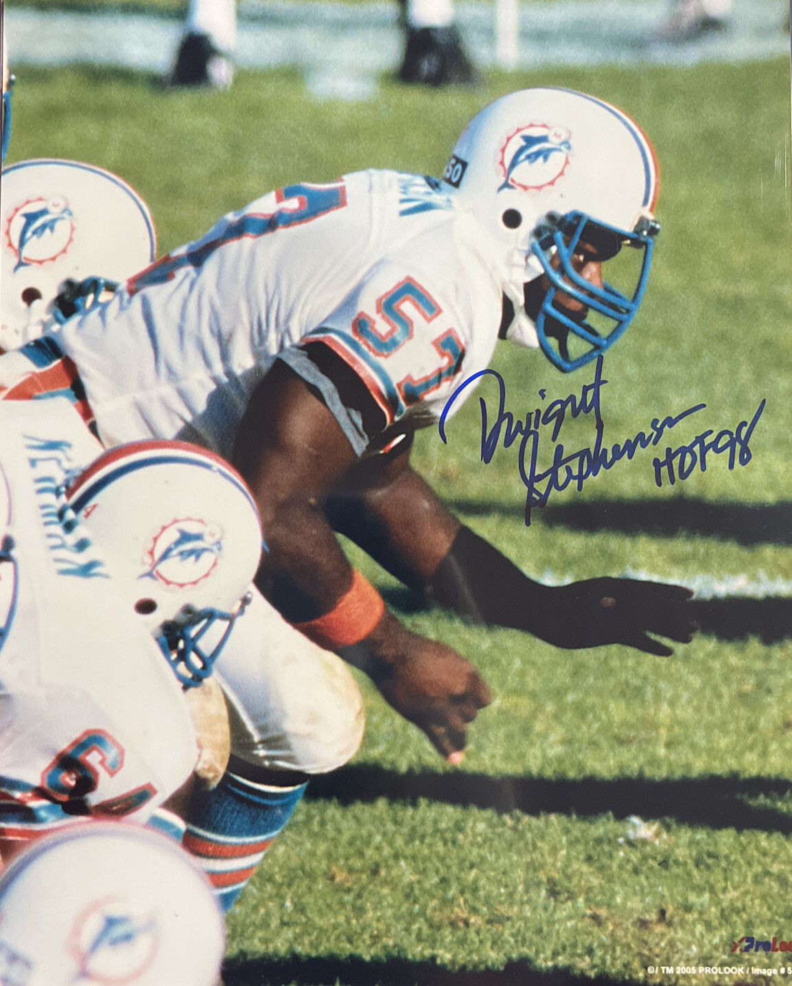 Miami Dolphins Dwight Stephenson Inscribed “HOF 98” Signed 8x10 Photo ...