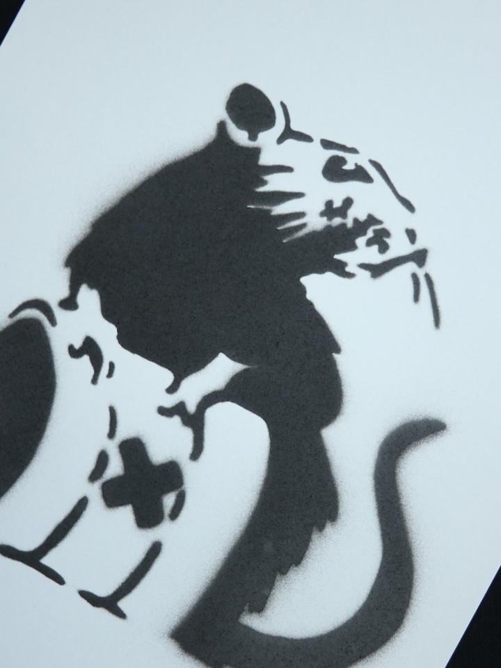 Graffiti, Street Art, Stencil, original spray, artwork, signed, BANKSY ...