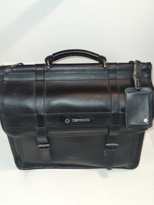 Samsonite Classic Leather Toploader Laptop Briefcase - Black | eBay