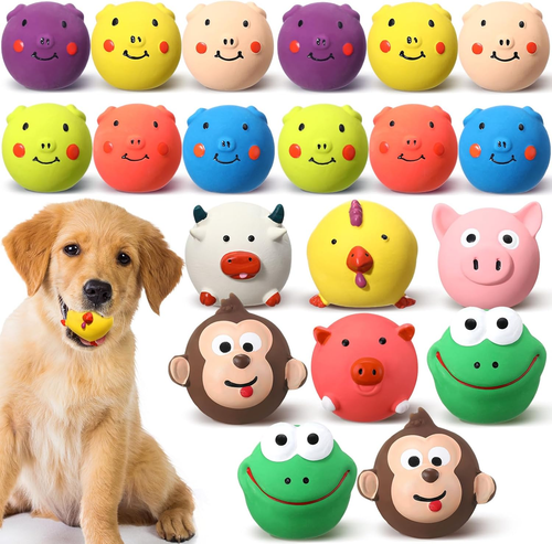 20 Pack Latex Dog Squeaky Toys Squeak Latex Puppy Toy Soft Rubber Funny ...