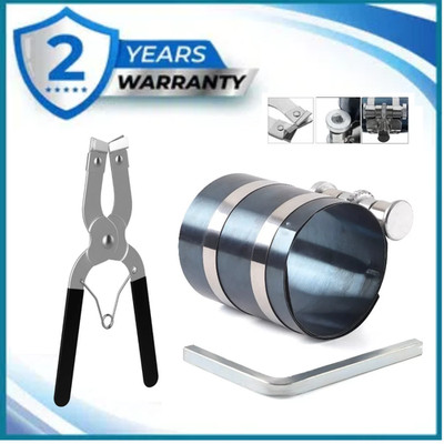 Piston Ring Compressor Professional Piston Install Tool with Wrench 2-1 ...
