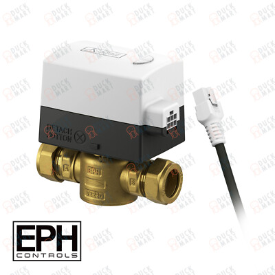 EPH Controls V222P 22mm 2 Port Motorised Zone Valve Actuator Detach Pro ...