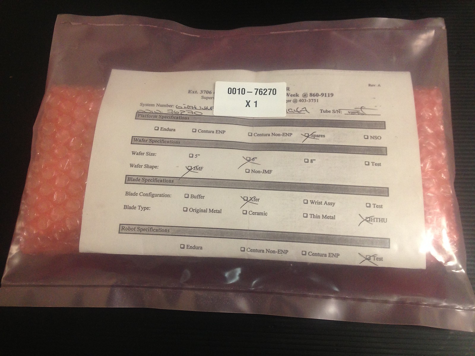 Applied Materials 0010-76270 Robot Blade, 150 MM JMF HTHU AMAT Endura ...