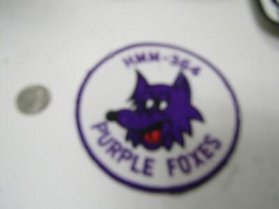 PATCH MILITARY OLDER US MARINE CORPS HMM-364 PURPLE FOXES | eBay