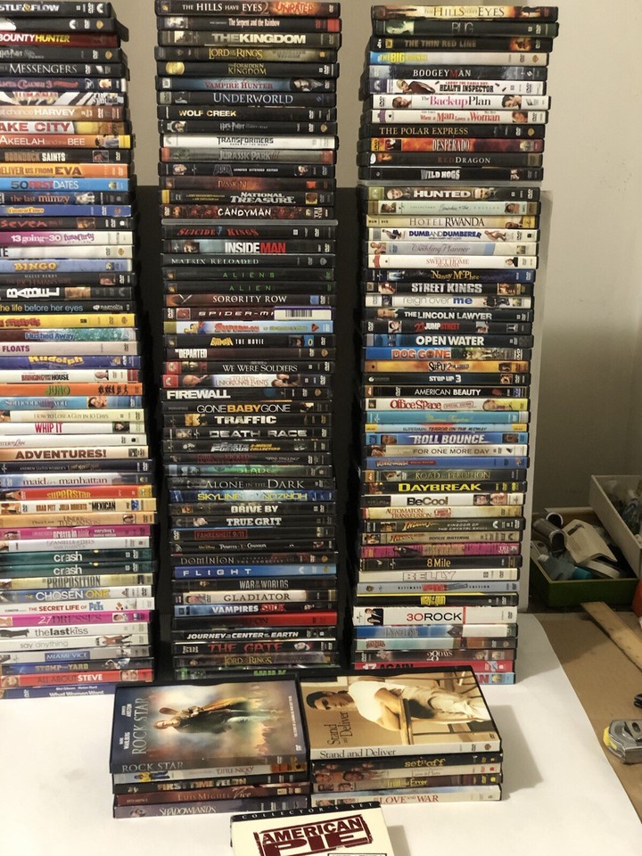 Lot of 170 Pre owned DVDs Movies. Mix Of Horror, Comedy, Family and ...