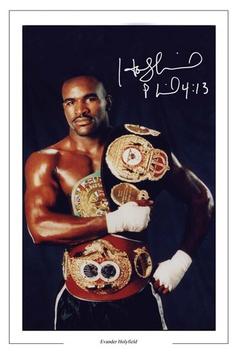 EVANDER HOLYFIELD SIGNED PHOTO PRINT AUTOGRAPH BOXING | eBay