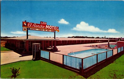 Vtg Postcard Lodi El Rancha Motel On Higway 99-50, Lodi Lake & Park AAA ...