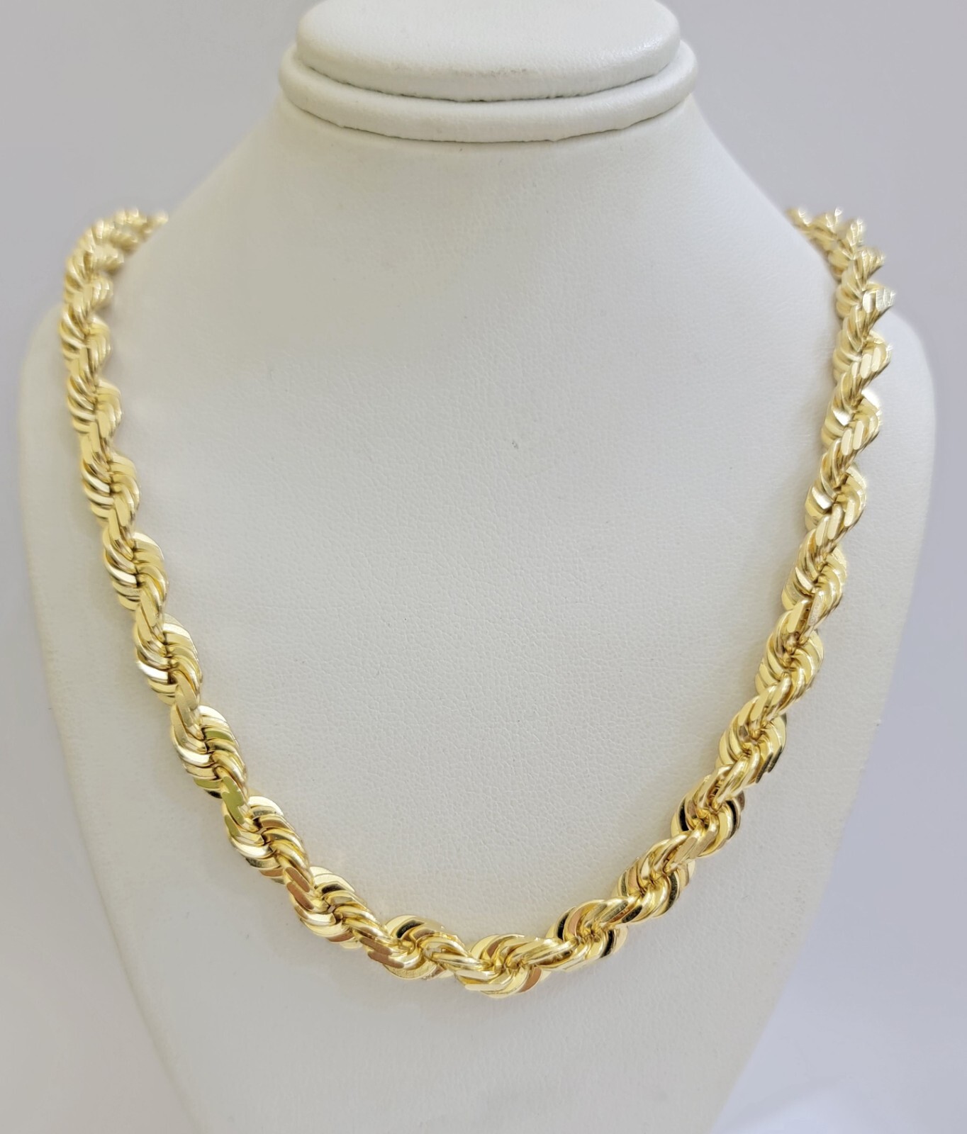 Real 14k Rope Chain Necklace 7mm Mens 14kt Yellow Gold 18 in - 30 inch ...