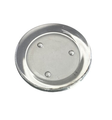 Small Flat Round Glass Candle Base Dish Plate Tray Stand Holder 11cm ...