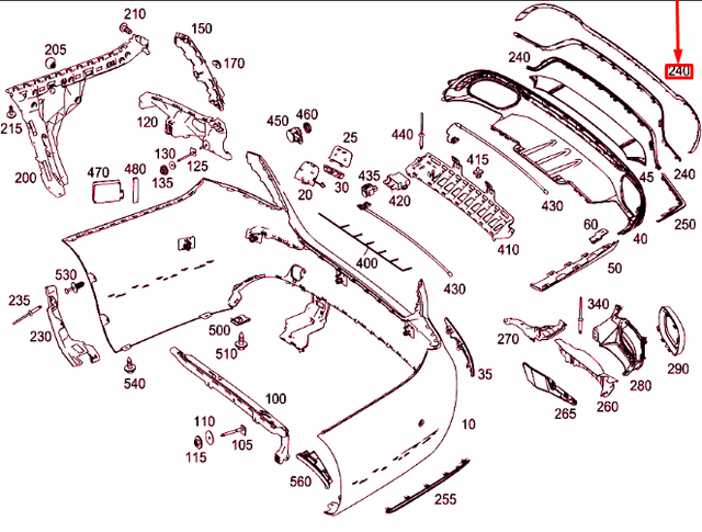 Mercedes-Benz E W213 Rear Bumper Central Trim Strip A2138856601 Genuine ...