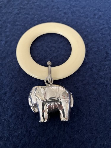 Silver Elephant Baby Rattle - Vintage - Chester Hallmark | eBay UK