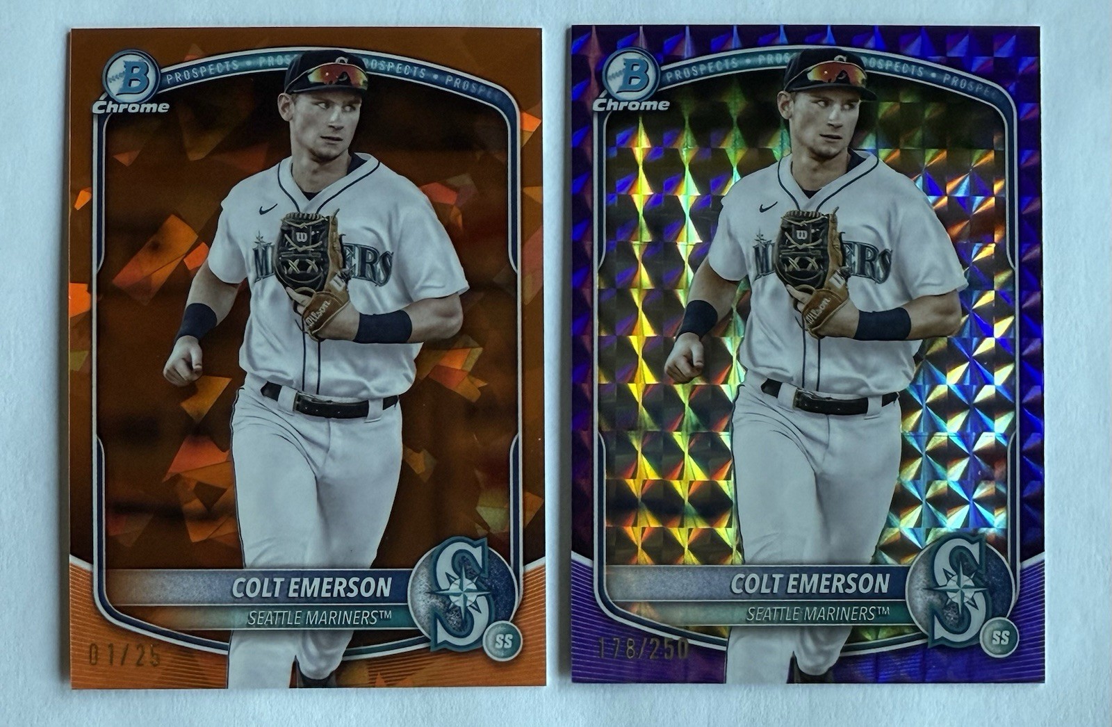 2025 Bowman Chrome Sapphire Geometric Refractor COLT EMERSON /25 /250 2 ...