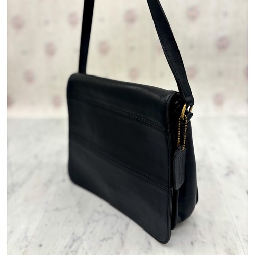 Vintage 1990s COACH Black Leather Shoulder Bag Classic Legacy Purse ...