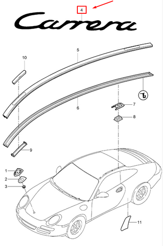 PORSCHE 911 997 Carrera Rear Deck Lid Emblem 99755923700 NEW GENUINE | eBay