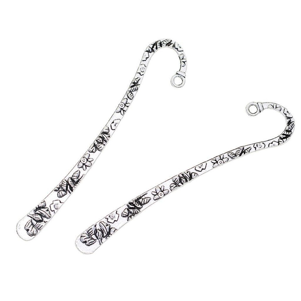 20pcs Silver Metal Bookmarks Book Mark With Hook Jewelry Findings DIY ...