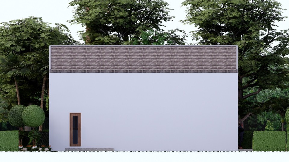 16x33 Feet House Plan 5x10 Meter 2 Beds 2 Baths Gable Roof PDF (A4 Hard ...