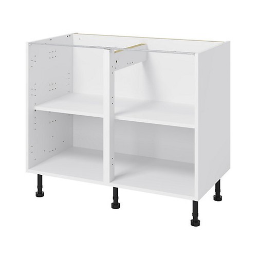 GoodHome Caraway 1000mm White Kitchen Base Unit Adjustable Legs Storage Cabinet | eBay UK