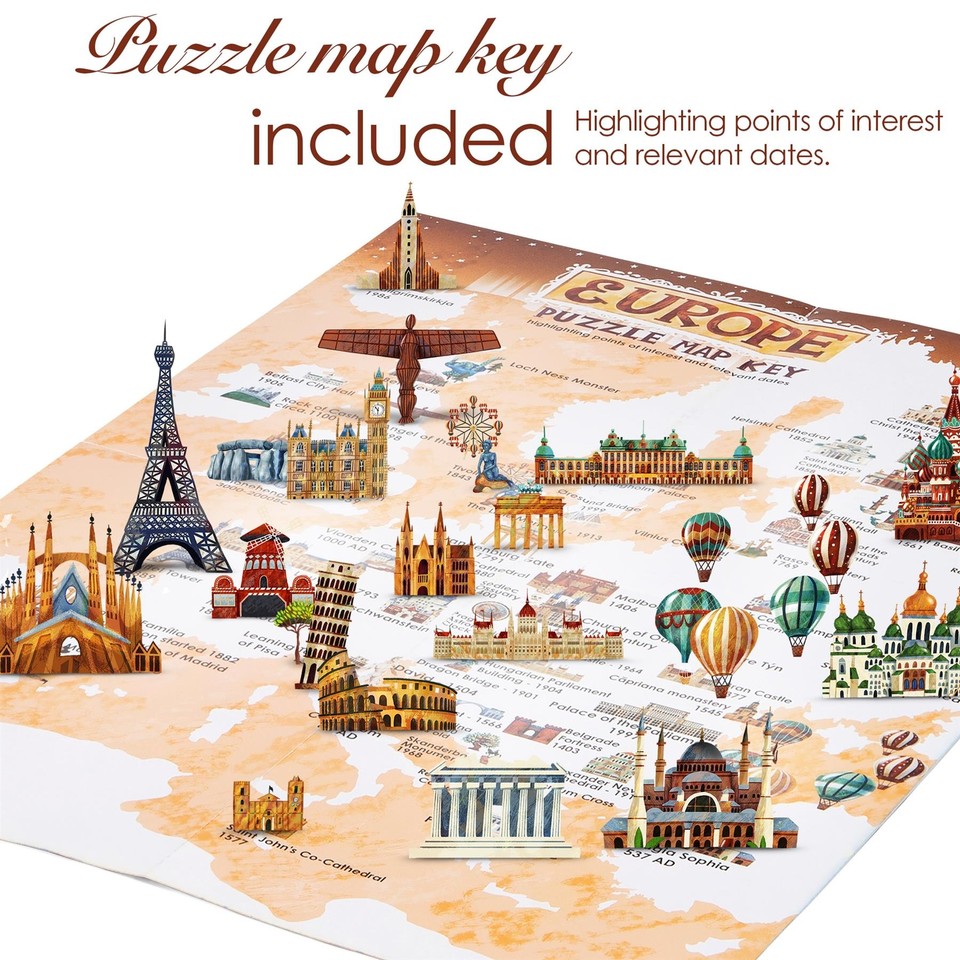 Map of Europe Illustrated Jigsaw Puzzle 1000pcs Adults & Kids by ...