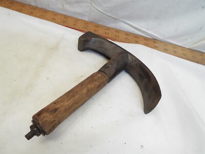 Early Signed Cooper's Adze Hammer Barrel Making Wood Round Paving Edge ...