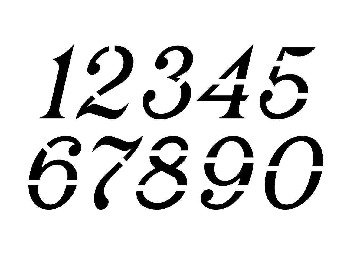 ITALIC CURSIVE Numbers Stencil - 3 Inch Font Address House Plastic ...