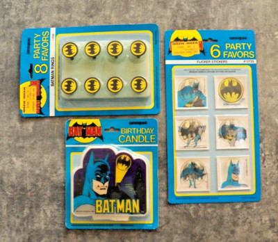 Batman Vtg. 1989 Birthday Candle Decoration and Party Favors/DC Comics ...