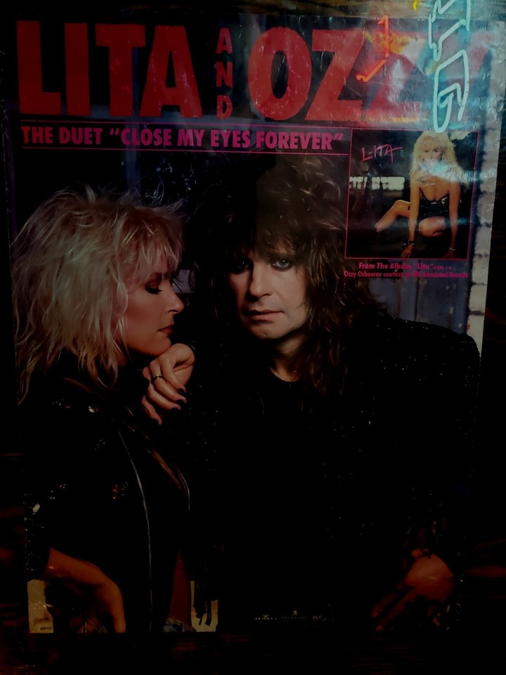 LITA FORD & OZZY OSBOURNE Vintage Rare Close my eyes forever promo ...