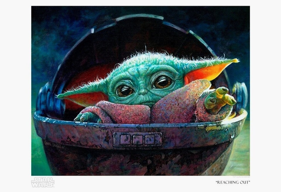 Grogu Baby Yoda The Mandalorian Artwork The Child Portrait Star Wars ...