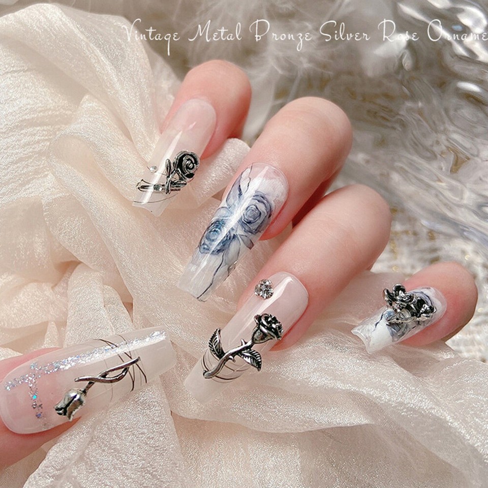 Nail Alloy Flower Drill Nail Art Manicure Decoration Nail Accessories ...