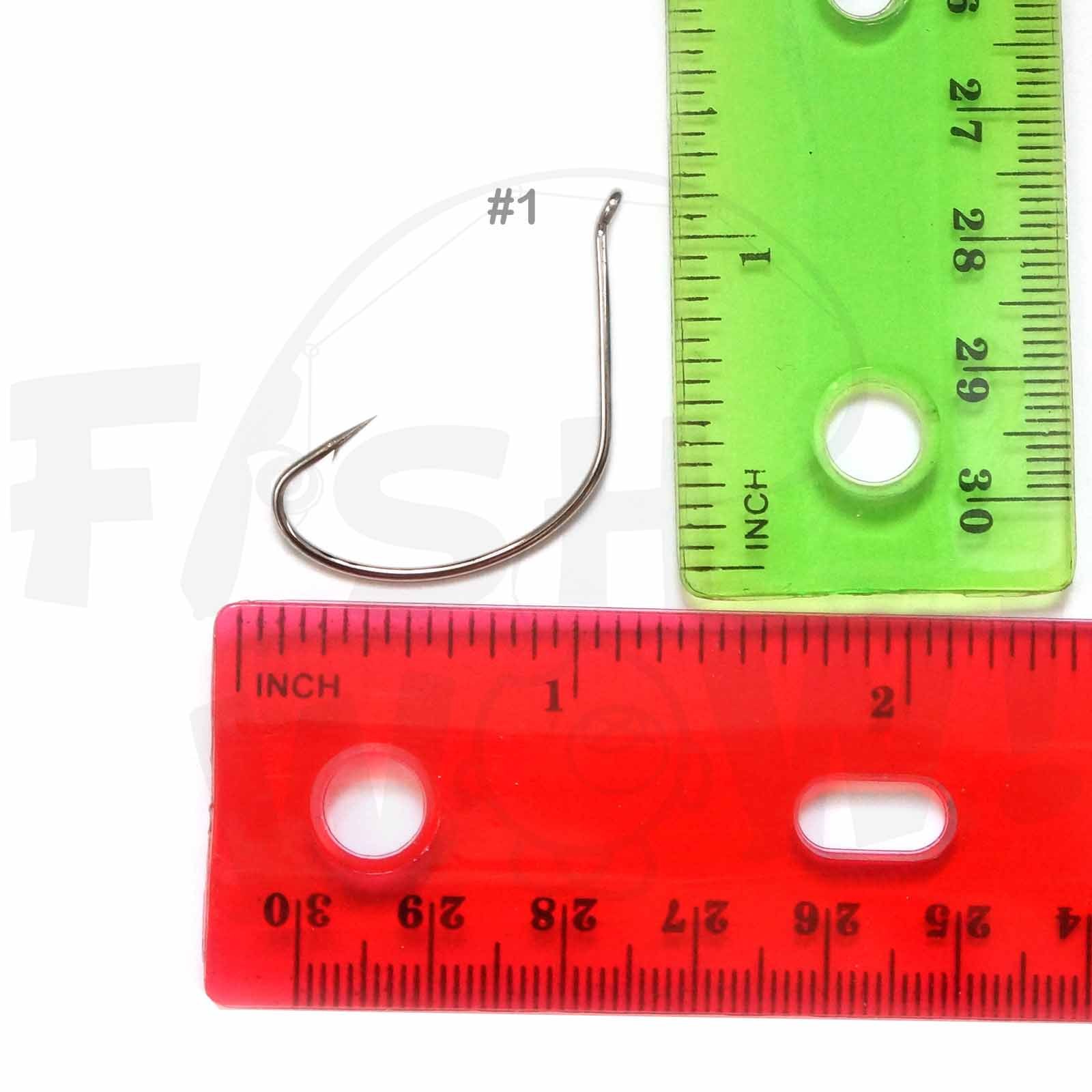 Fish WOW!® 2x Kahle Hook Nickel Size #1 Wide Gap Select from Qty 10 20 ...