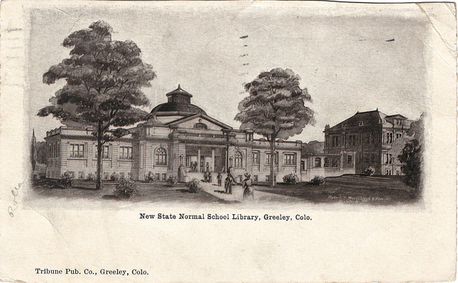 Vintage Postcard New State Normal School Library Greeley COLORADO 1908 ...