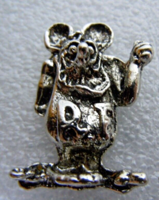 3D Pewter Rat Fink Pin Vintage Ed Roth Mechanic Shirt Hat Hot Rod Rat ...