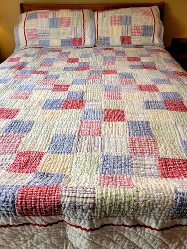 J C Penney Reversible Rick Rack Queen Quilt Bedding Set With 2 Shams ...