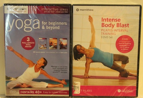 2 NEW workout DVD lot Body Wisdom Yoga for beginners Stott Pilates ...
