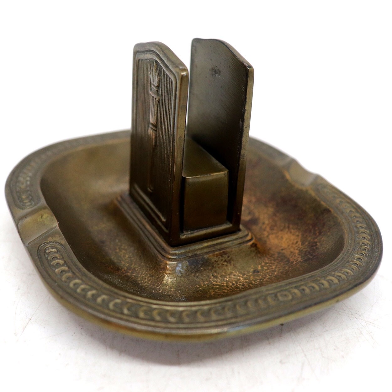Antique American Tiffany Studios Bronze Matchbox Holder & Ashtray Stand ...