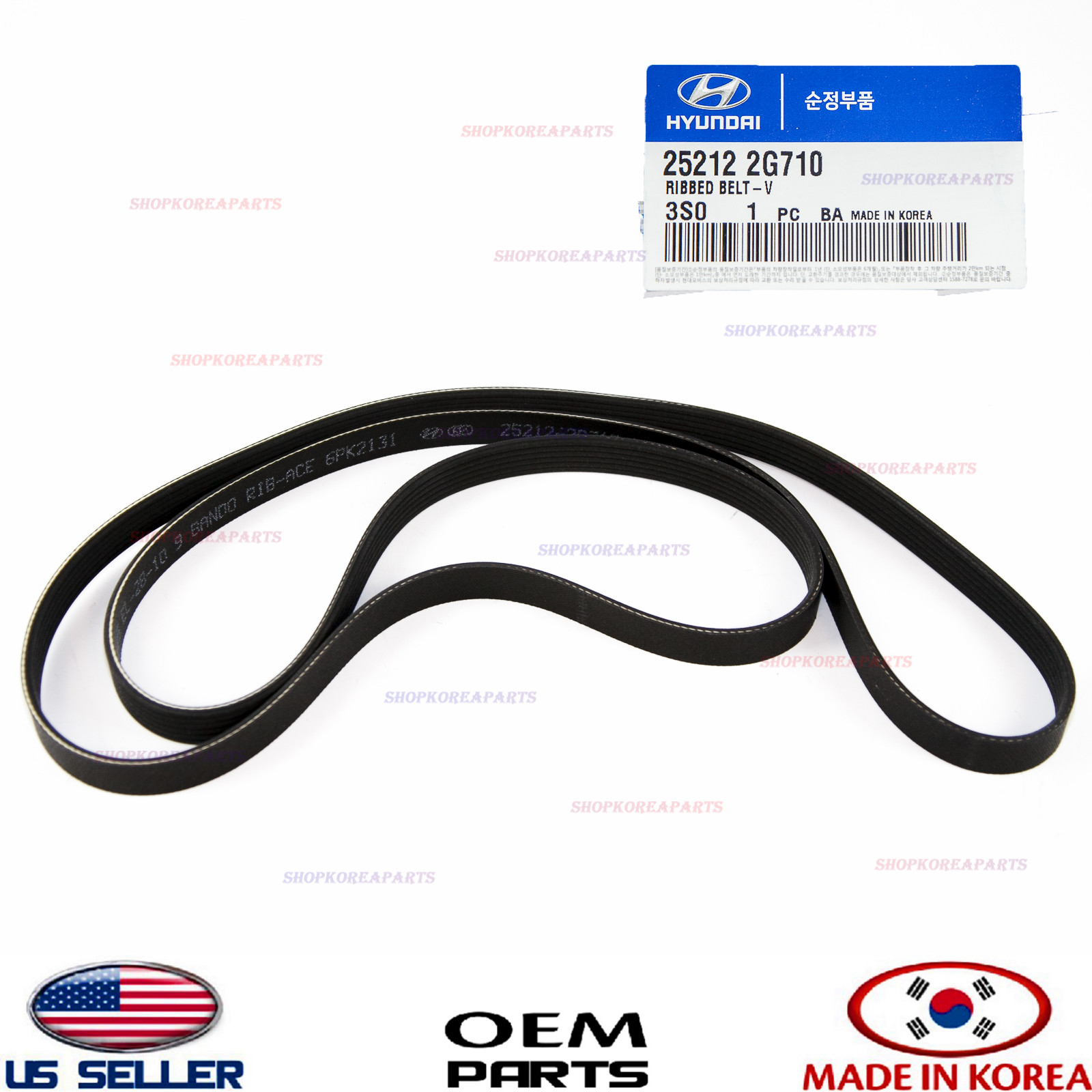 Genuine Serpentine Fan Drive Belt OEM Hyundai Kia 2.0L 2.4L *See ...