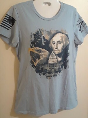 Grunt Style Womens L George Washington Eagle Capitol Flag Patriotic T ...