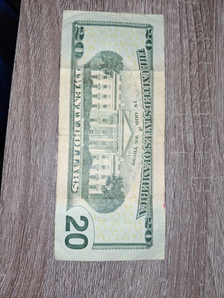 20$ bill, unique Serial # MC 11221122 D some wear and tear, but good ...