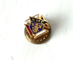 Tiny Vintage Gold plated & Enamel K of C - Knights of Columbus - Screw ...