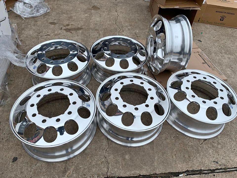 22" MEGA HOLE Alcoa Dually Wheels High Quality Polish Big Hole Dually ...