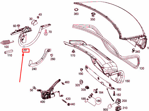 2014-2019 Mercedes-Benz E W213 Rear Lid Left Hinge Lever A2137500328 ...