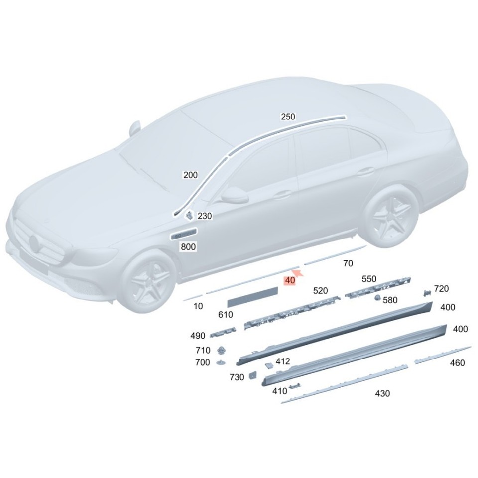 A2236904402 Front Left Door Lower Molding for MB S W223 20-23 | eBay